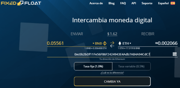 Fixed Float : Intercambiar y envíar criptomonedas a cualquier billetera ...